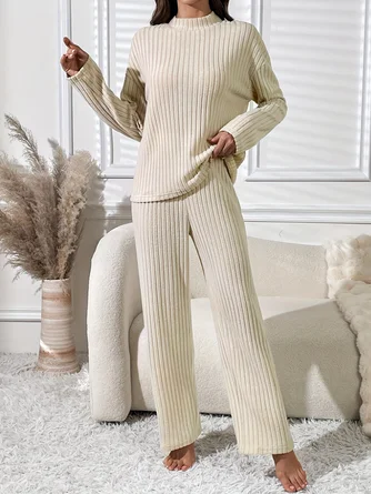 Casual Cotton Regular Fit Crew Neck Two-Piece Set | roselinlin
